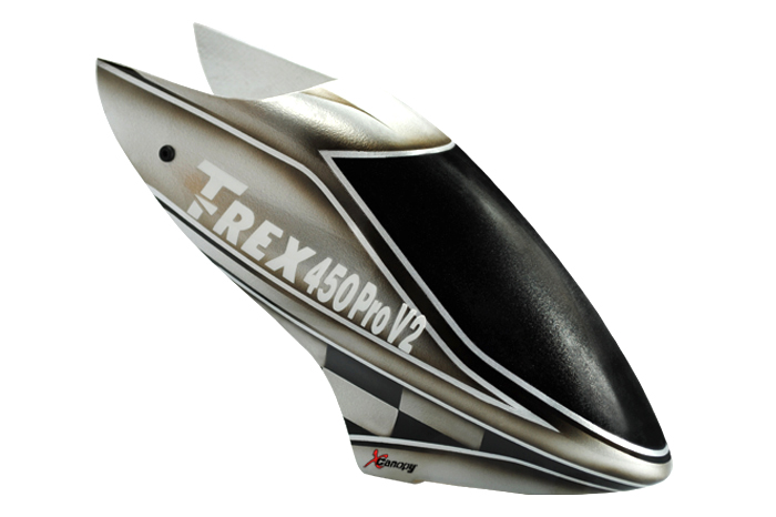 Airbrush Fiberglass Gray Sky Canopy - TREX 450 PRO V2