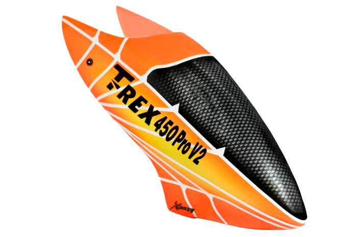 Airbrush Fiberglass Sunrise Light Canopy - TREX 450 PRO V2